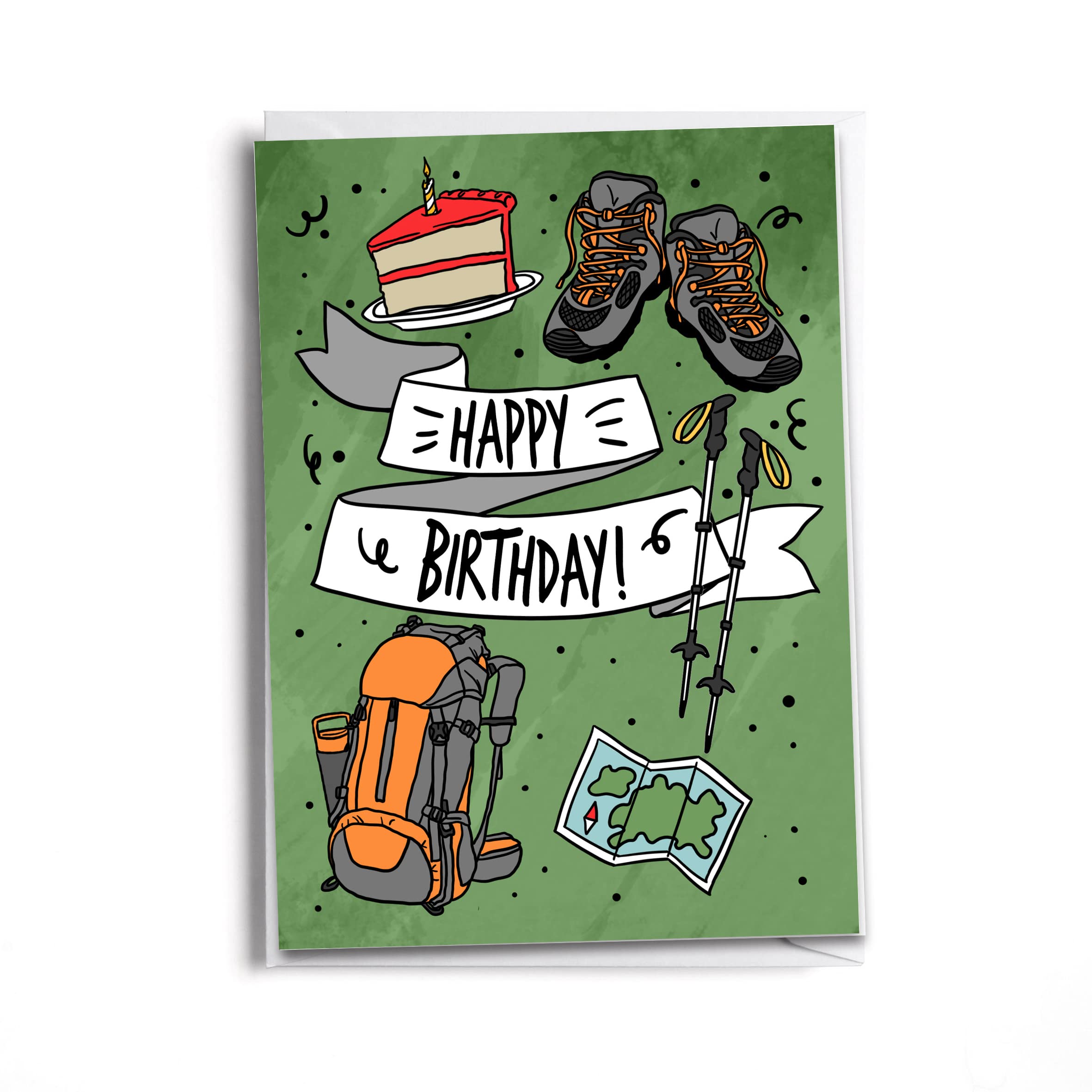 Sole Inspired Happy Birthday Hiker | Adventurer Birthday Card | Hiking and Camping Outdoors Card