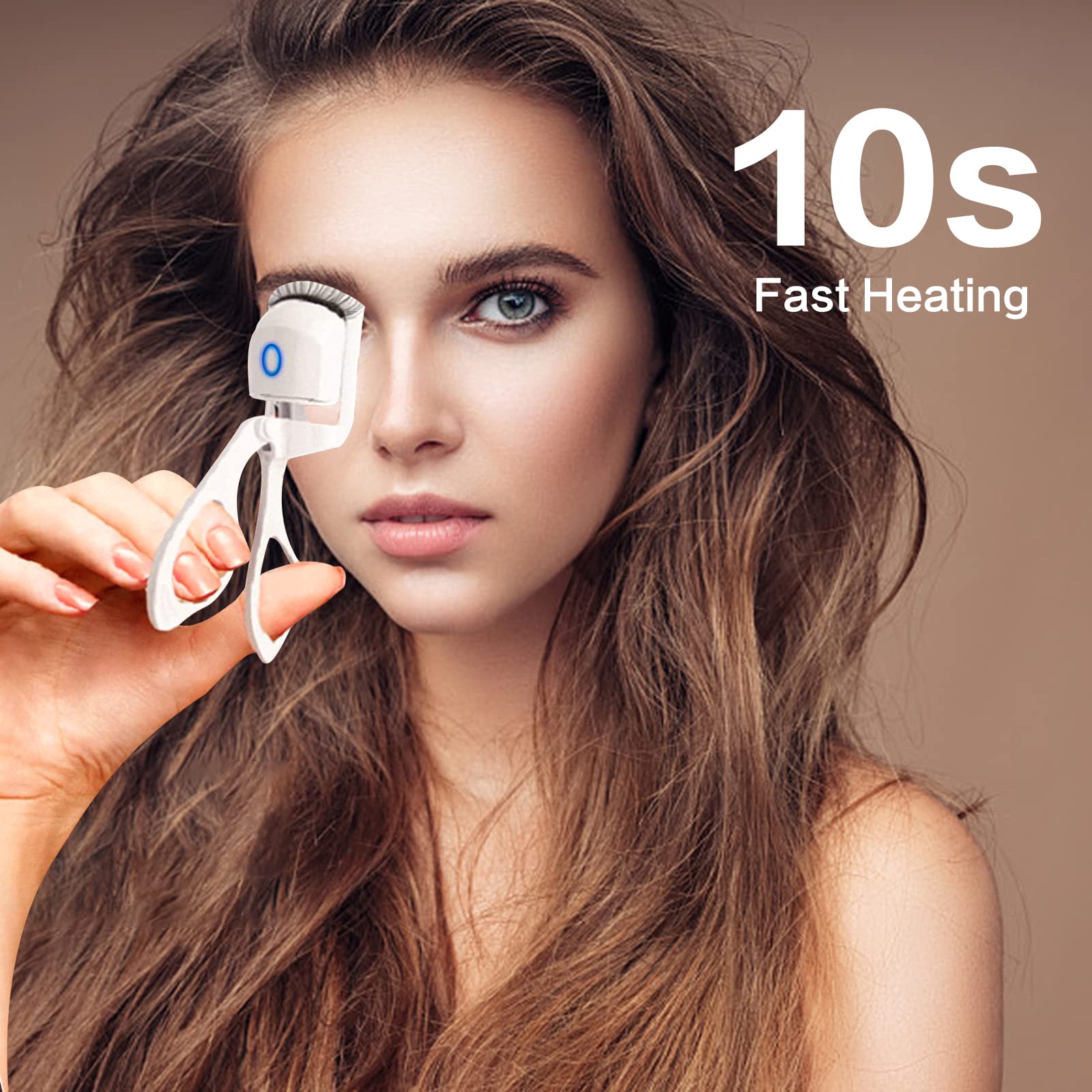 Heated Eyelash Curlers Fast Heating, Eyelash Curler 2 Gears Adjustable(149°F/185°F),Eyelash Curlers Portable, USB Lash Curler, Fast Curling Tweezerman Eyelash Curler, Get The Perfect Curl Within 5S