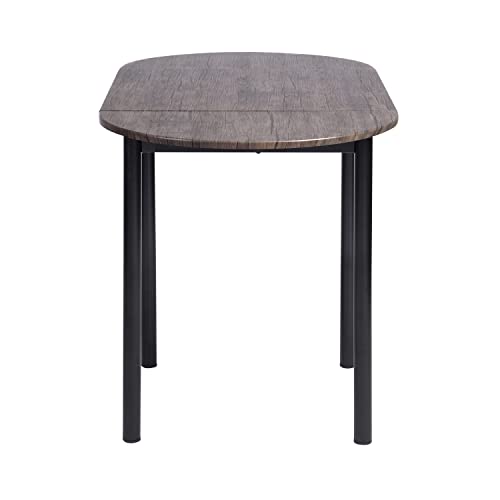 Polibi 45.3" L Oval Drop Leaf Extendable Dining Table, Walnut