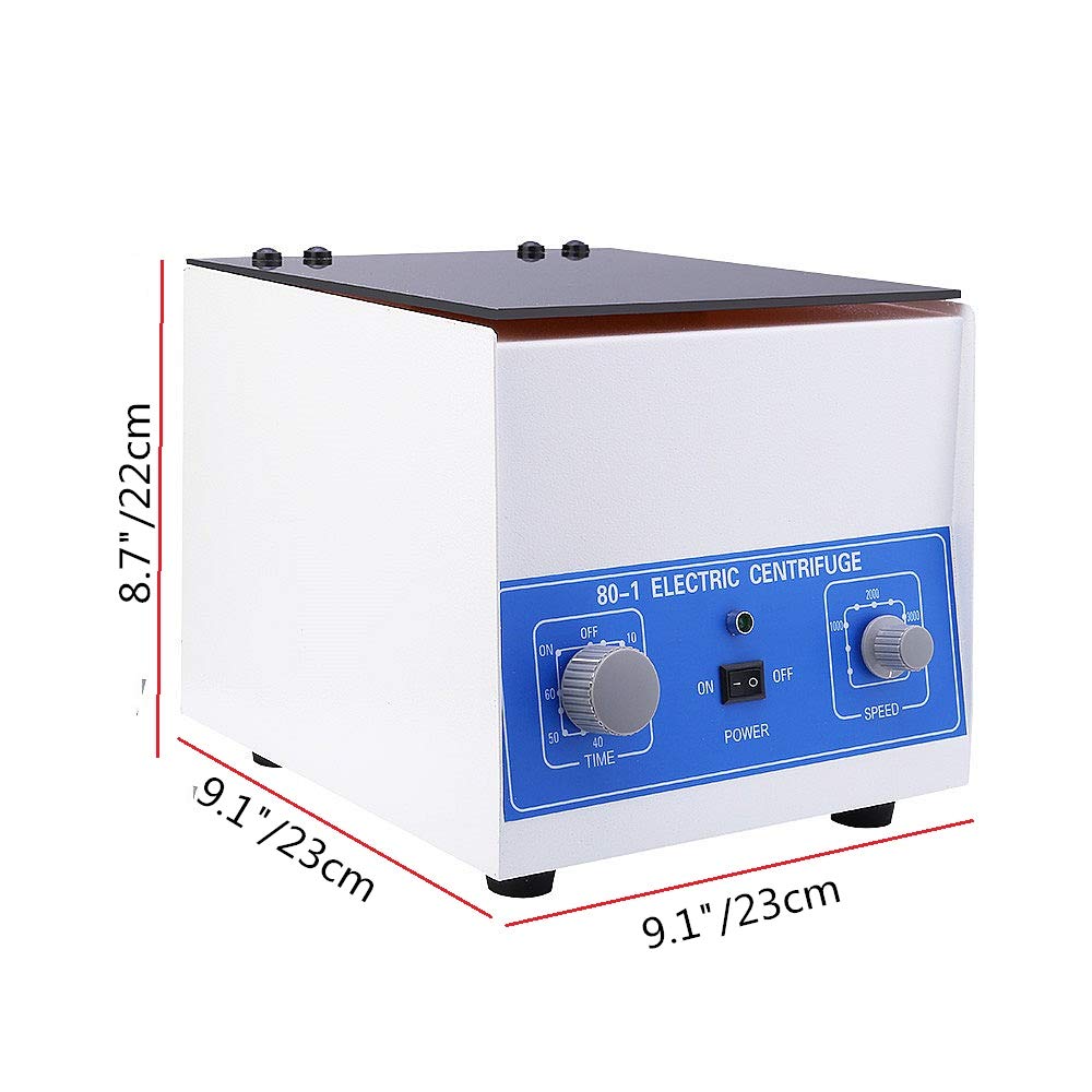 Soiiw Electric Lab Benchtop Centrifuge Machine,Low-Speed 4000rpm Speed Control Centrifuge Machine 6 Tubes x 20ml with Timer 0-60min