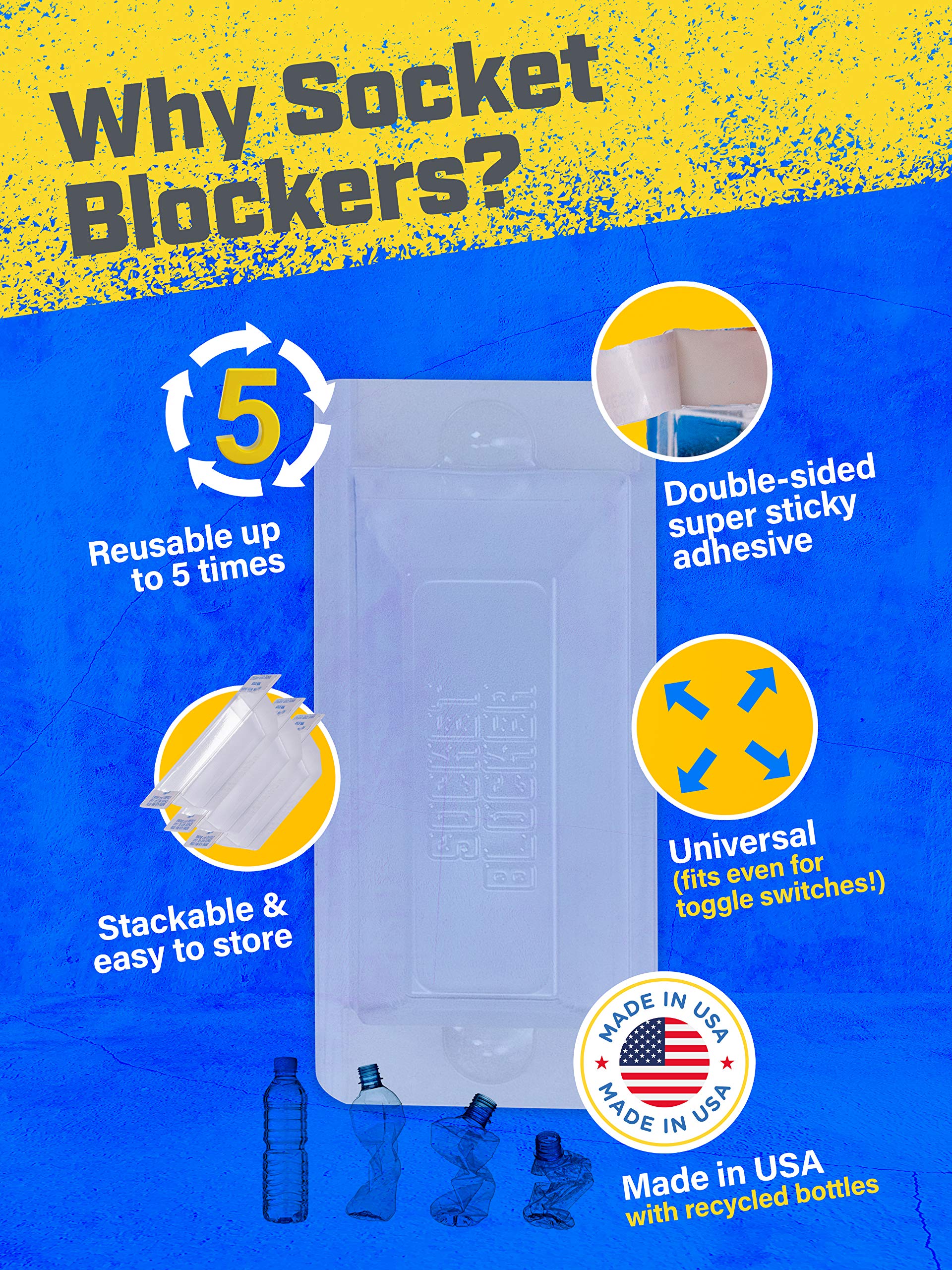 Socket Blocker – The Smarter Outlet Cover for Drywall & Painting – Better Than Tape for Remodeling & DIY Projects - 30 Pack