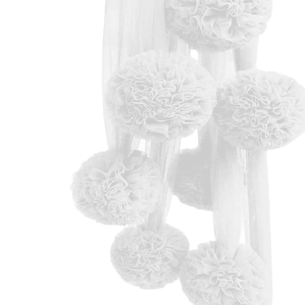 difcuyg5Ozw Lightweight Home Bed Netting Hanging Chiffon Balls Decoration, Lovely Mosquito Net Ornament Accessories - White