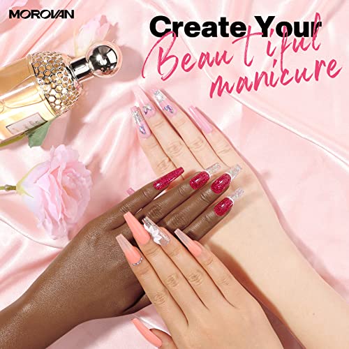 Morovan Acrylic Nail Kit for Beginners: with Everything Professional Gel Polish Kit with U V Lamp Acrylic Nail Set with Glitter Acrylic Powder Complete Starter Kit Acrylic Nail Supplies