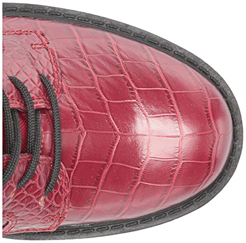 Guess Women's KANIELA Ankle Boot, Merlot Red Crocodile, 5.5