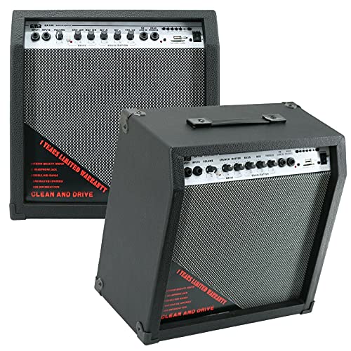 EMB GA100 500W 10" Electric Guitar Amplifier Speaker Portable Powerful Studio and Stage Cabinet PreAMP β with Built in Headphone Jack and 2 Inputs and SD USB AUX Bluetooth (Black)
