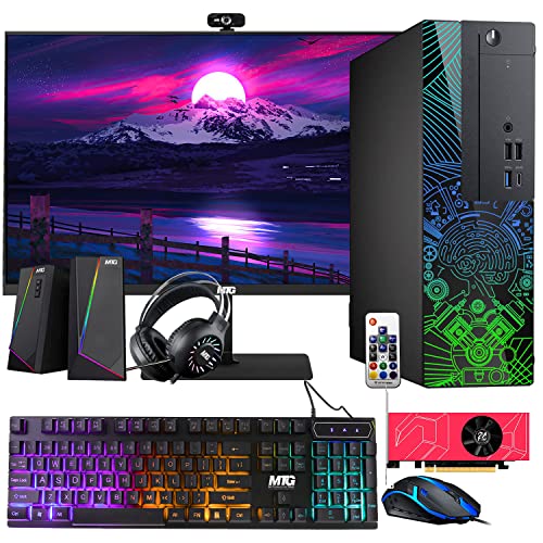 Lumos 8 Gaming Desktop PC, Intel Core i5 7th Gen, AMD RX 6400 4GB DDR6, 8GB RAM, 256GB SSD + 1TB HDD 27 Inch 165hz Gaming Monitor, PCI-E Bluetooth | Wi-Fi, RGB Kit, Win 10 Pro (Renewed)