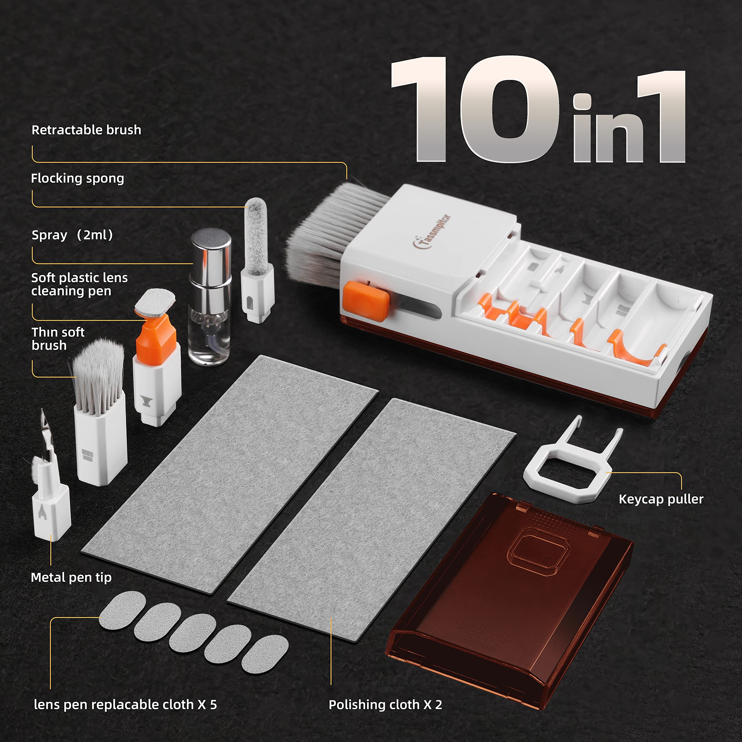 Electronics Cleaning Kit for Laptop - Screen Keyboard of Phones, 10 in 1 Cleaner Tool, Keyboard Dust Cleaning Brush with Putty for PC TV Phone Computer with Patent