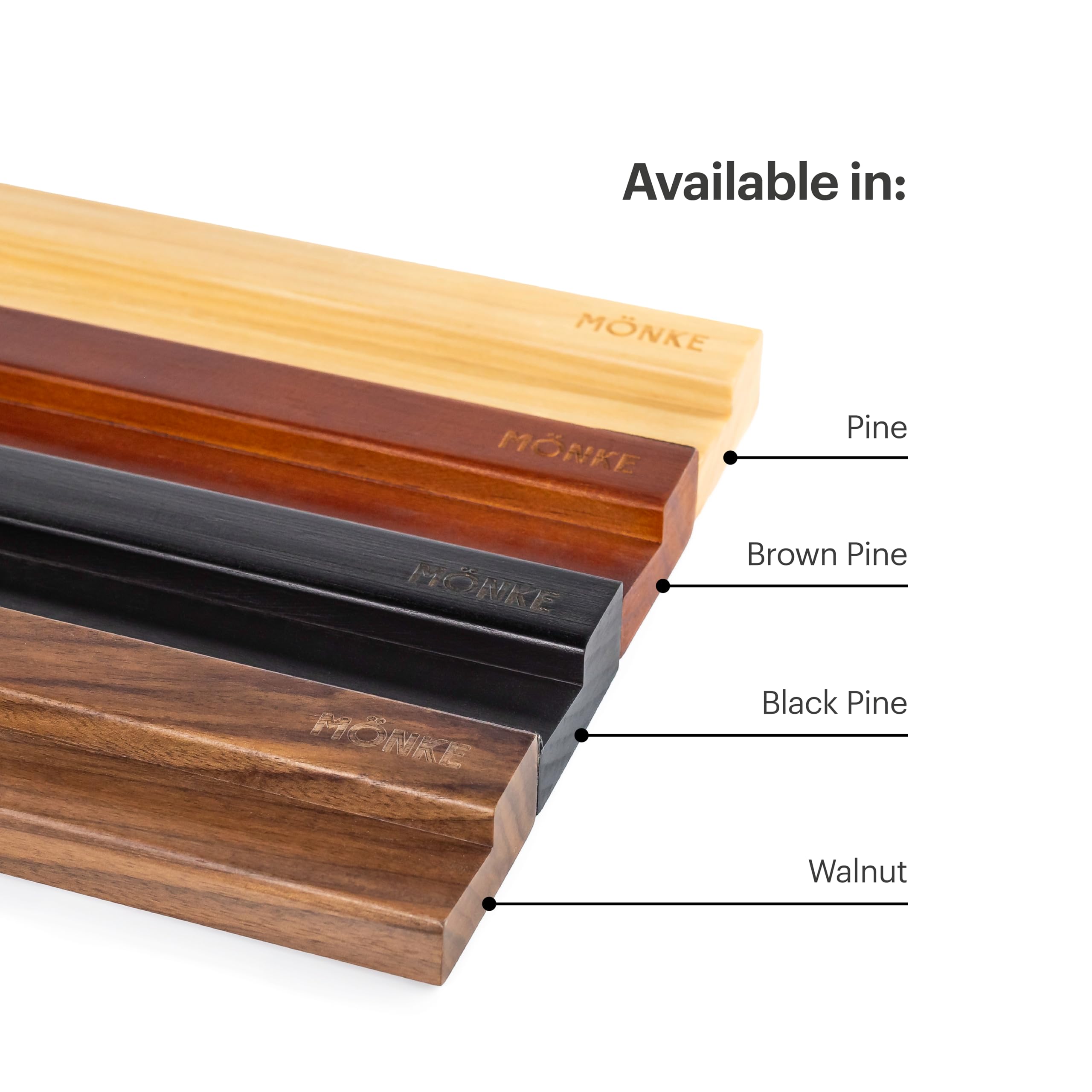 MÖNKE Vinyl Record Wall Mount - an Elegant Display Ledge Made from Solid Wood - This Vinyl Record Shelf Will Hold Records of Any Size (Brown)