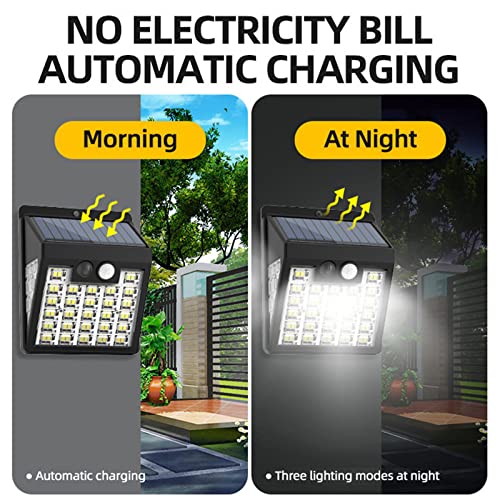 Led Solar Street Light Outdoor - IP65 Waterproof Outdoor Solar Powered Street Lights, Dusk to Dawning with Motion Sensor LED Floods Light for Parking Lot, Drive-Way