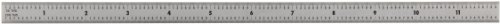 Mitutoyo 182-222, Steel Rule, 12" (16R), (1/32, 1/64, 1/50, 1/100"), 1/64" Thick X 1/2" Wide, Satin Chrome Finish Tempered Stainless Steel