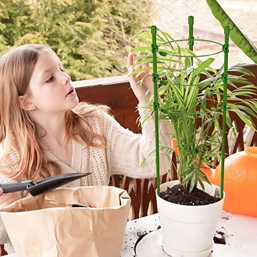 Legigo 8 Packs 18inch Plant Support Cages with 3 Adjustable Support Rings- Small Tomato Cage for Pots Plant Holder for Home Garden Balcony for Orchids, Tomato, Vegetables, Flowers, Climbing Plants