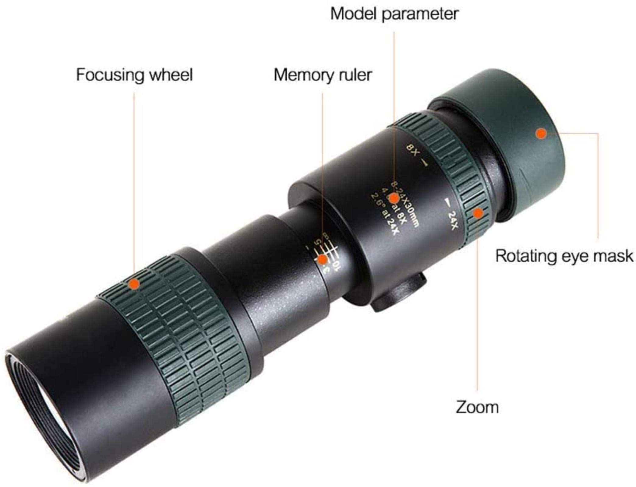 Digital Telescope Gift 8-24X30 High Powerful Telescope FMC Prism Lens Stretch Monocular Scope Handheld Waterproof HD Zoom for Telescope