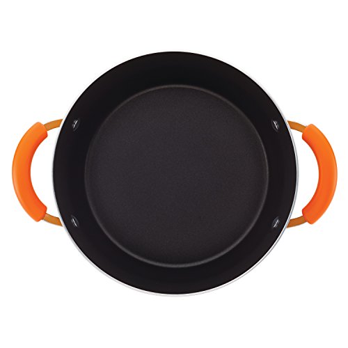 Rachael Ray Brights Nonstick Stock Pot/Stockpot with Lid - 6 Quart, Orange