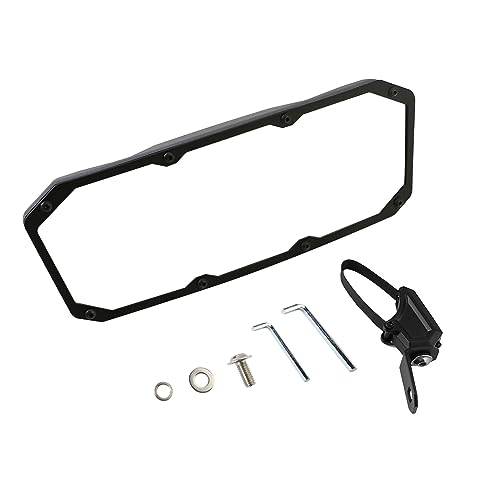 PACEWALKER UTV Rear View Mirror 1.5"-2"Adjustable Roll Bar Center Rearview Mirror with Adjustable Clamp Clear View 360 Degree Mirror for Polaris RZR Honda Pioneer Can Am X3 Kawasaki Mule