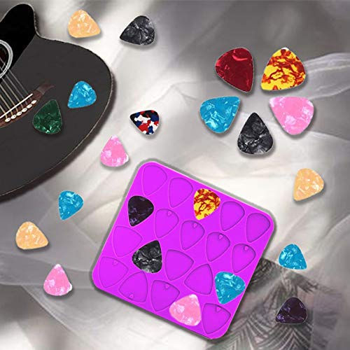 Guitar Picks Epoxy Resin Molds Handmade Silicone Guitar Plectrums Resin Casting Mold Jewelry Making Molds for DIY Guitar Thumb Finger Picks Keychain Pendant