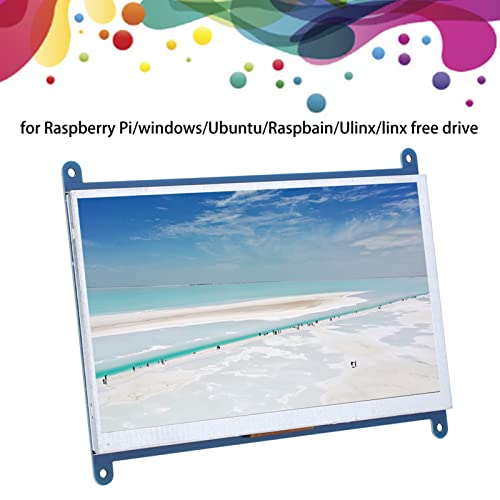 Heayzoki 7 Inch HDMI Monitor LCD Display, Display Screen for Raspberry Pi HDMI 1024 X 600 Backlight Switch, Can Be Used As a Computer Monitor, USB Power Supply