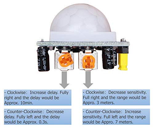 EIKS 3pcs PIR Motion Sensor HC-SR501 Module with 3pcs Mounting Bracket