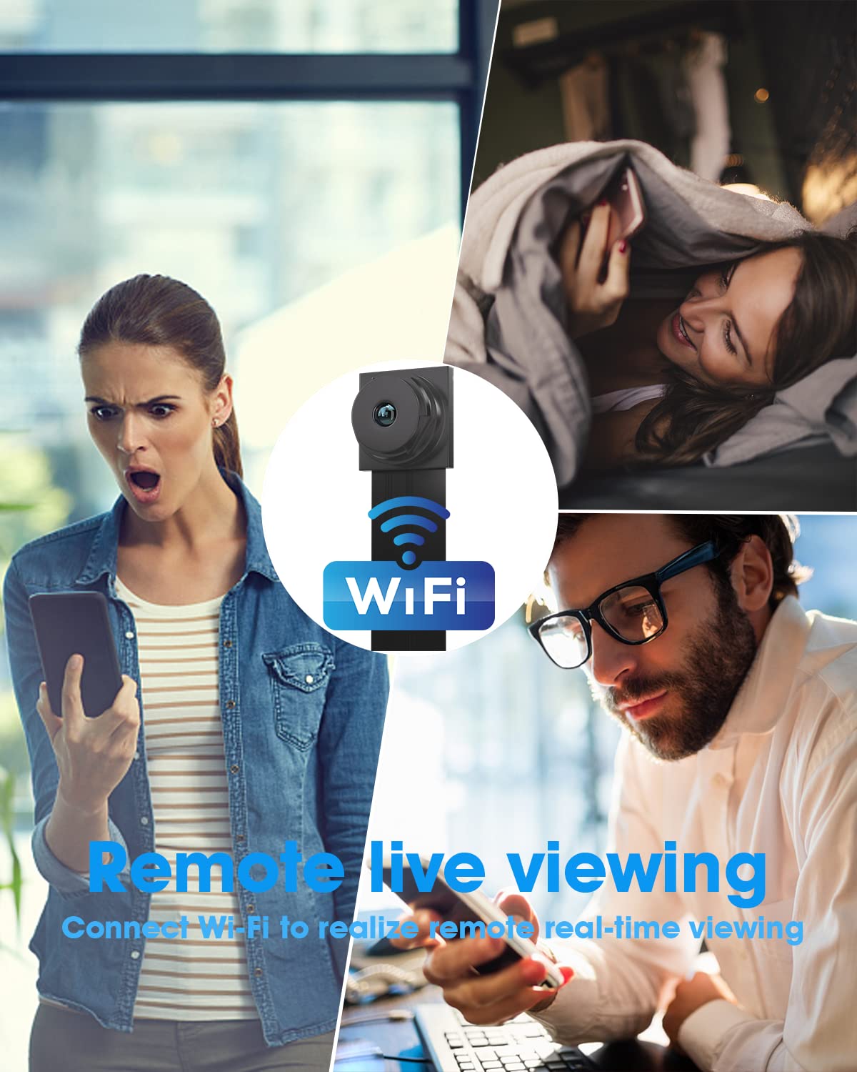 Gellisleft Mini Spy Hidden Camera DIY 1080P HD,Wireless Nanny Cam Tiny Camera Home Security Cameras,Secret Surveillance Cam for Indoor,Motion Detectio