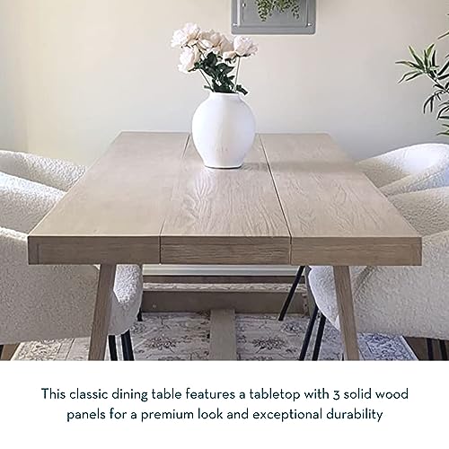 Plank+Beam 72 Inch Farmhouse Dining Table, Solid Wood Kitchen Table, Dinner Table for Dining Room, Pecan Wirebrush