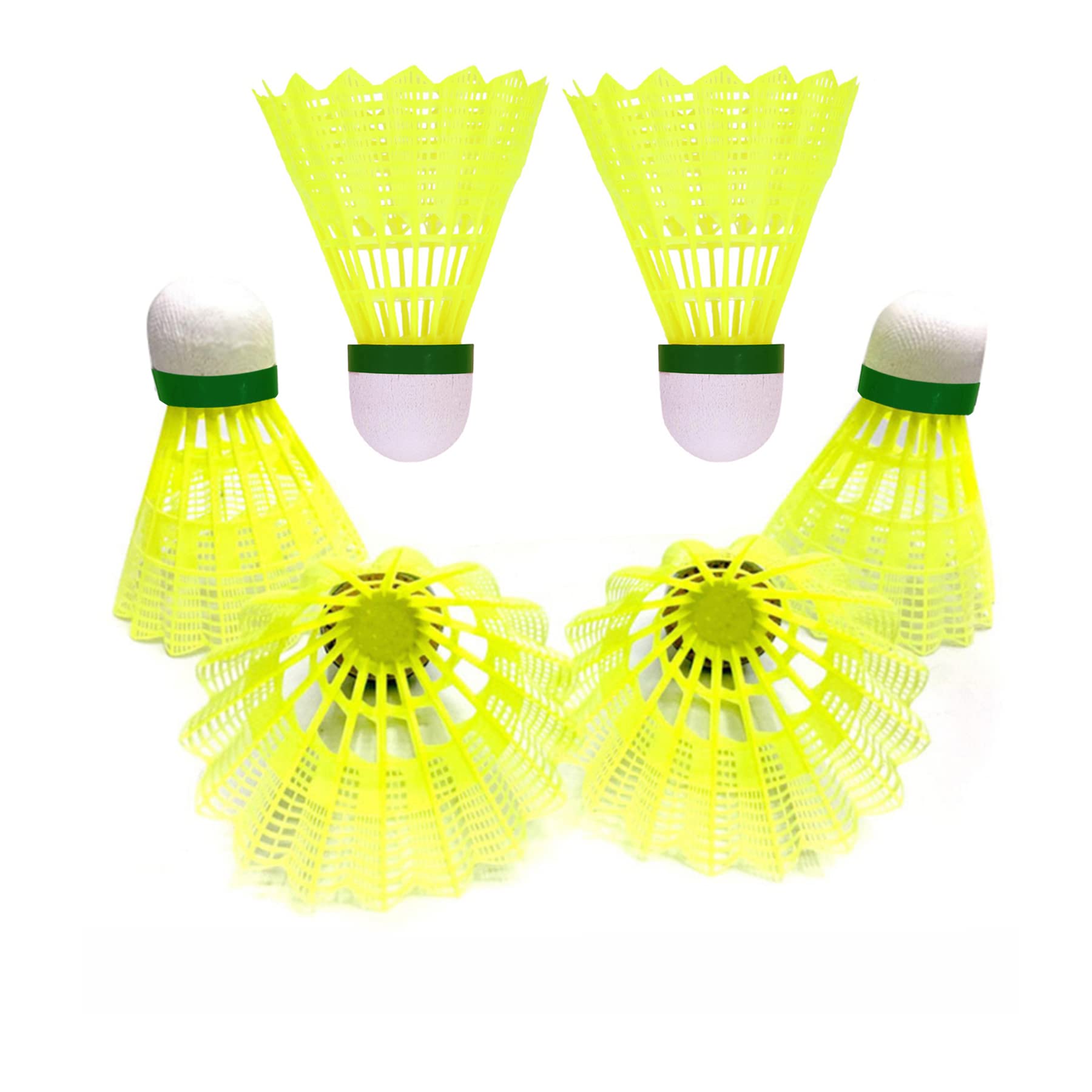 GoldAu Badminton Birdie 12 Pack Nylon Badminton Shuttlecocks Medium Speed Ball Heavy Duty Outdoor Indoor Team Sports Training School PE Home Amateur Professional (Yellowish-12PCS)