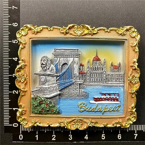 Szechenyi Chain Bridge Budapest Hungary Refrigerator Magnet Travel Souvenir 3D Fridge Decoration Magnetic Sticker Craft Collection