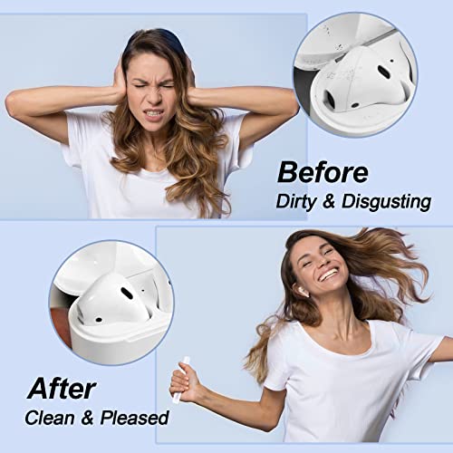 XINLIANG 2Packs Airpods Cleaner Kit, 3 in 1 Designed Soft Brush Multi-Functional Airpod Pro Cleaning Pen for Wireless Earphones Bluetooth Headphones, Keyboard, Camera, Earphone, iPhone(White).