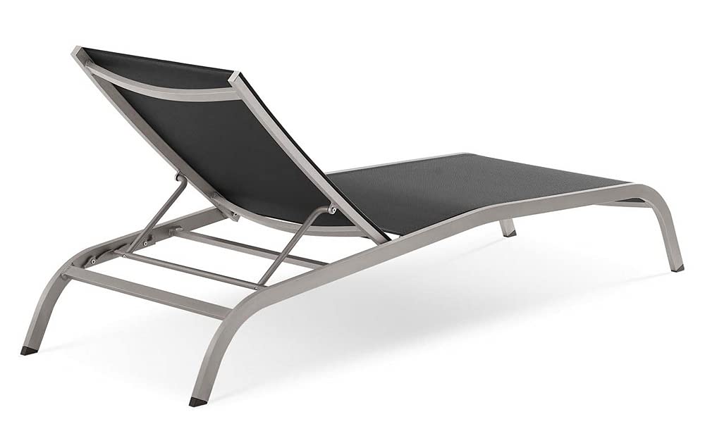 Modway Savannah Outdoor Patio Mesh Chaise Lounge Chair in Black