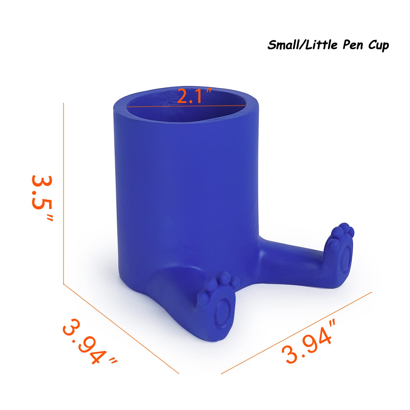 DreamsEden Pen Holder, Resin Pen Pencil Cup with Phone Stand, Desk Organizer (Blue)