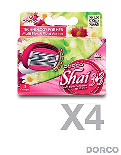 Dorco Shai 6 - Six Blade Razor Shaving System - Value Pack (10 Cartridges + 1 Handle)