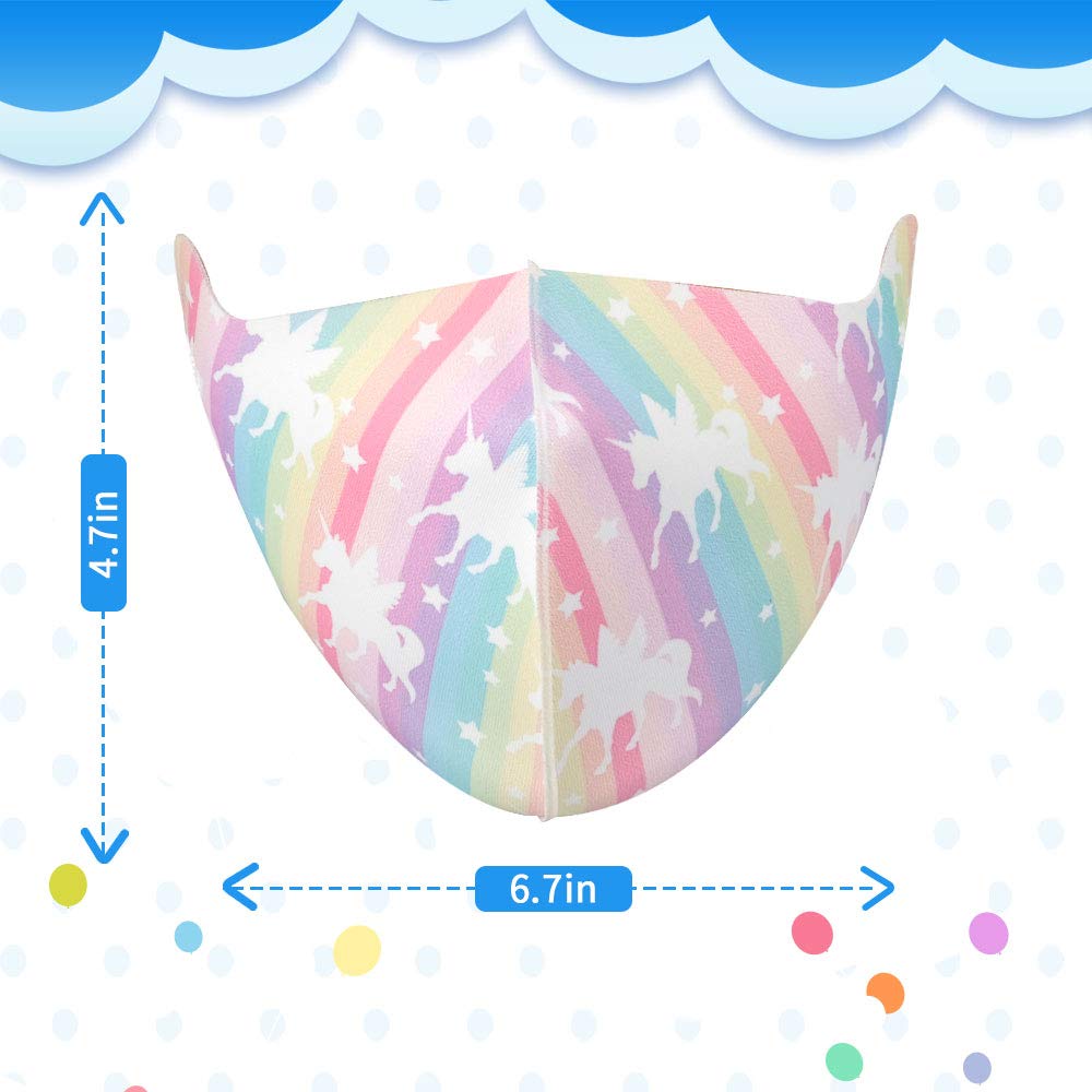 DECOMEN Kids Cloth Face Covering,Washable, Reusable, Multi Pack,UV Protection for Outdoor Activities