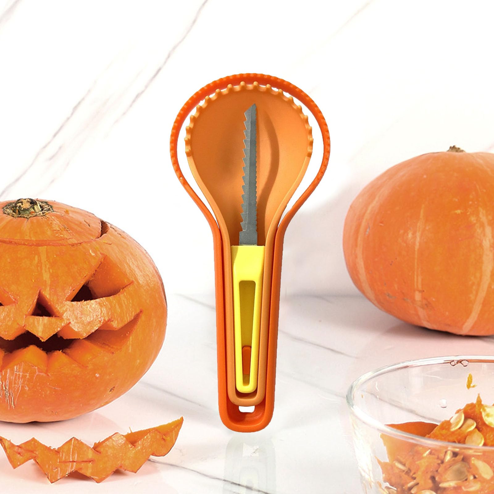 Lulong Pumpkin Carving Kit Tools Halloween, Professional Heavy Duty Carving Set, Stainless Steel Sculpting Tool Carving Knife for Halloween Decoration Jack-O-Lanterns, Gift for Halloween(3PCS
