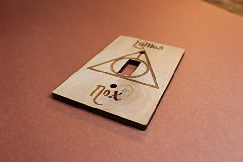 Lumos Nox Engraved Wood Light Switch Cover (Single)