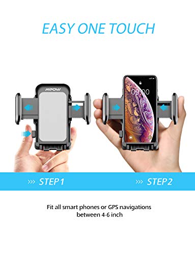 Gen-2 Dashboard Car Phone Holder, Windshield Car Phone Mount, with Strong Sticky Gel Pad for Iphone 11 Pro/ Max/ X/XS/XR/8Plus/8/7Plus/7/6Plus, Galaxy S10/9/8/7, Note9, Google, Moto, Black