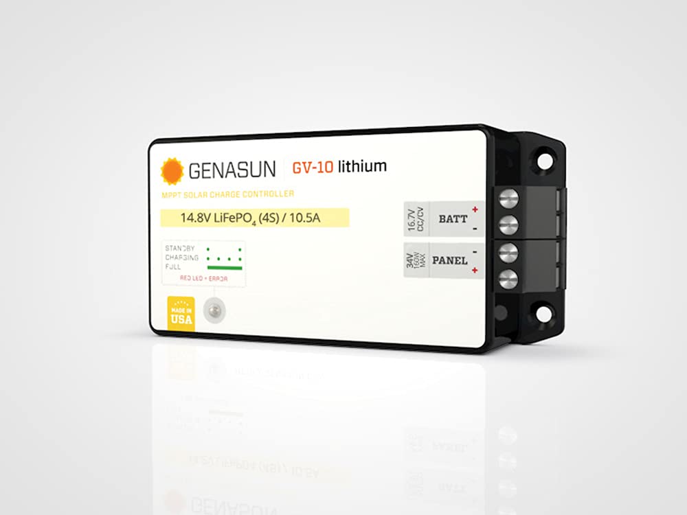 Genasun GV-10-Li-16.7V, 10.5 A MPPT Charge Controller for Lithium (4S Li-ion) Battery