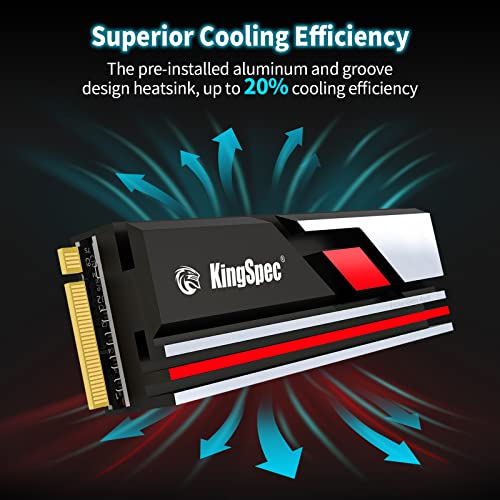 KingSpec 1TB NVMe SSD Gen 4x4, M.2 2280 PCIe 4.0 Gaming SSD, up to 7400MB/s, 3D NAND Flash Internal Hard Drive for Laptop & PC Desktop