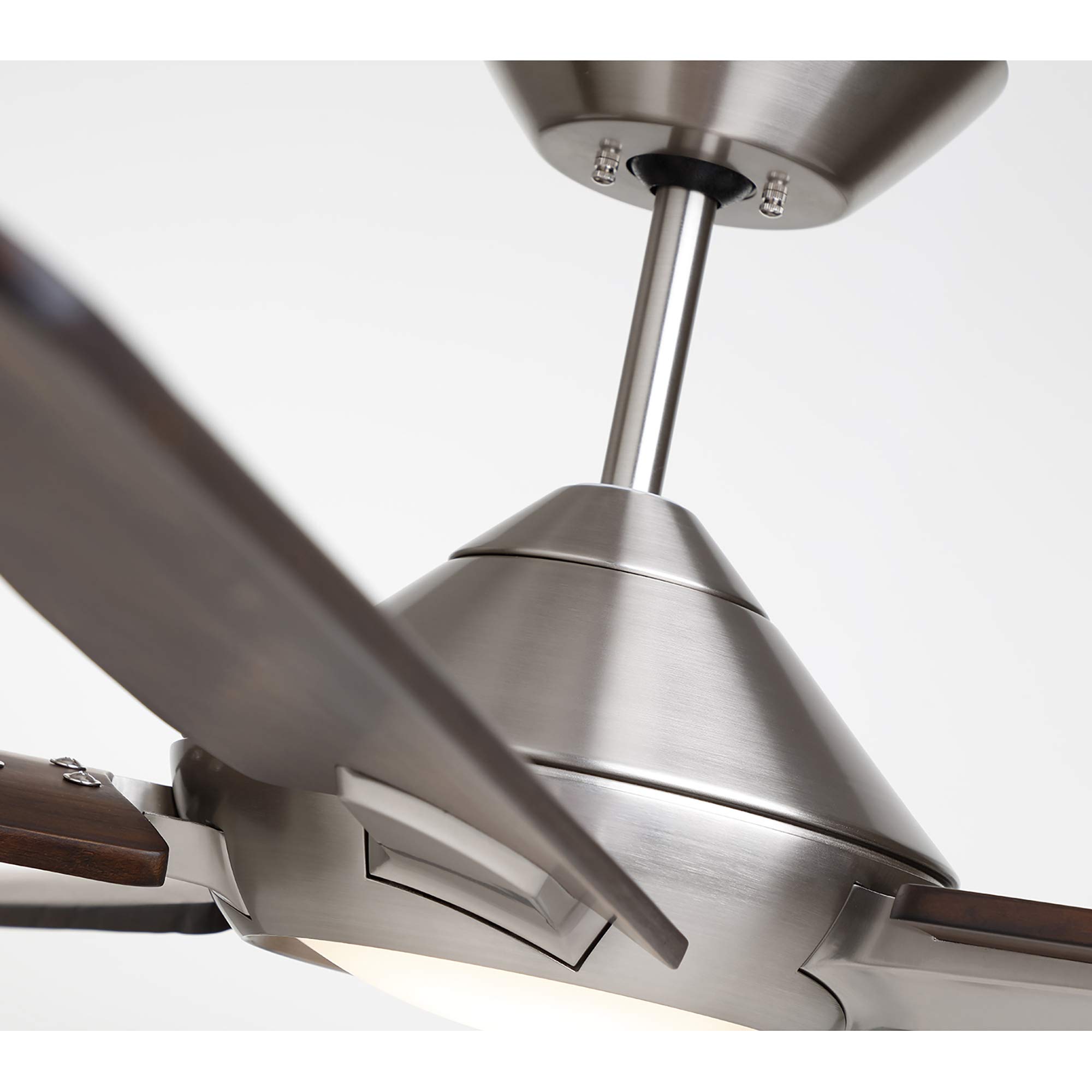 Dorian Eco 72 Inch Ceiling Fan with Light | Dimmable LED Fixture with Premium DC Motor | 6-Speed Wall Control with Brown Solid Wood Blades with and Downrod Mount, Oil Rubbed Bronze