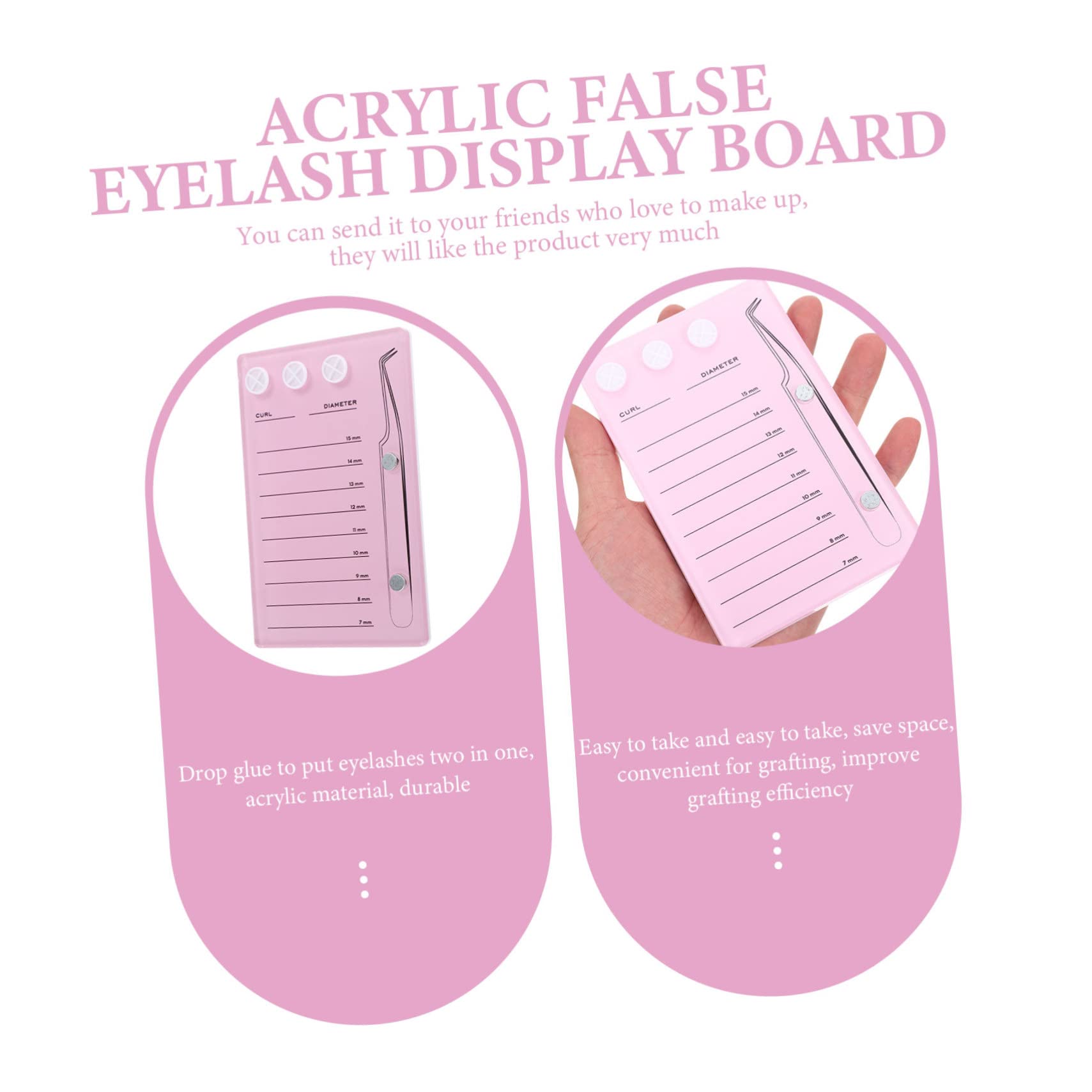 FRCOLOR 5pcs Magnetic Eyelash Board False Eyelashes Fake Eyelashes Tools Makeup Supplies Eyelash Display Pallet Eyelash Grafting Supplies Eyelash Supplies Eyelash Curler Acrylic With Scale