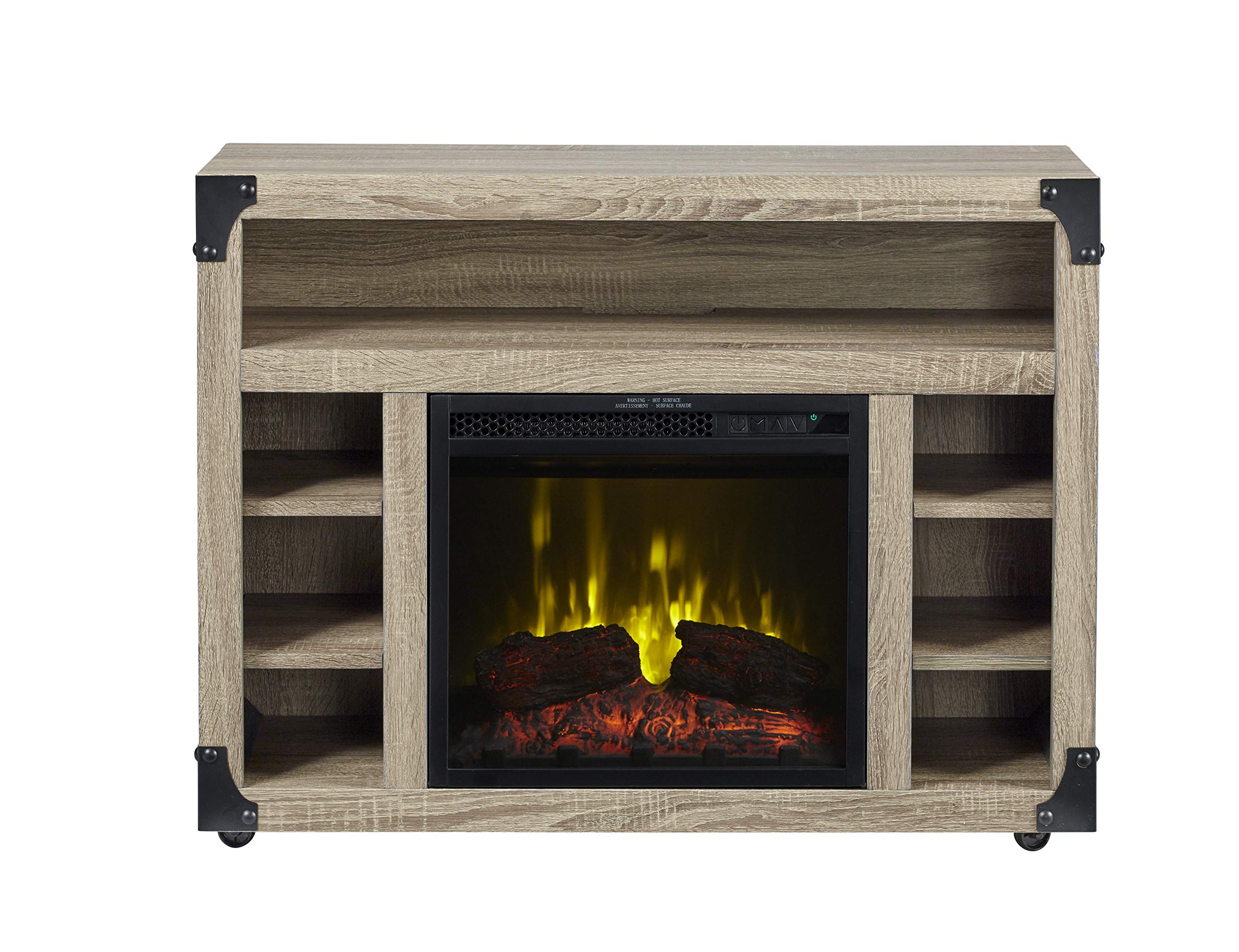 Dimplex Chelsea TV Stand with 18" Electric Fireplace (Model: C3P18LJ-2086DO), 120V, 1500W, 12.5 Amps, Distressed Oak