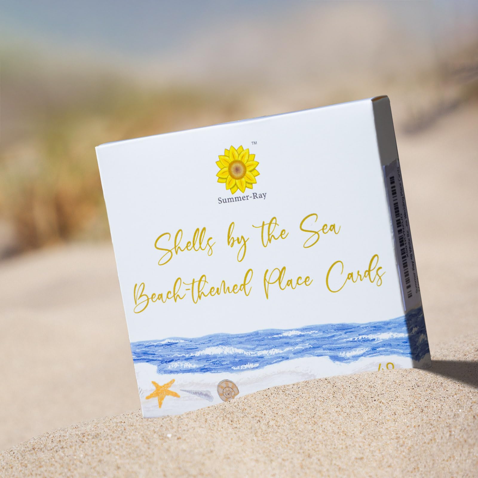 Summer-Ray 48 White Beach Themed Shells by the Sea Wedding Place Cards