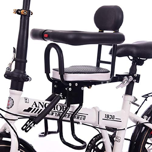 FenglinTech Baby Bike Seat, Front Mounted Child Bike Seat with Back Rest, Foot Pedals and Handrail