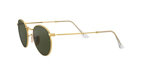 Ray-Ban Rb3447 Round Metal Sunglasses, Gold/G-15 Green, 53 mm