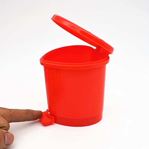 Zerodeko Adorable Strawberry Desk Trash Can, Small Plastic Storage Baskets, Countertop Trash Can for Home Car Trash Cans Mini Garbage Can Kawaii Strawberry Trash Can