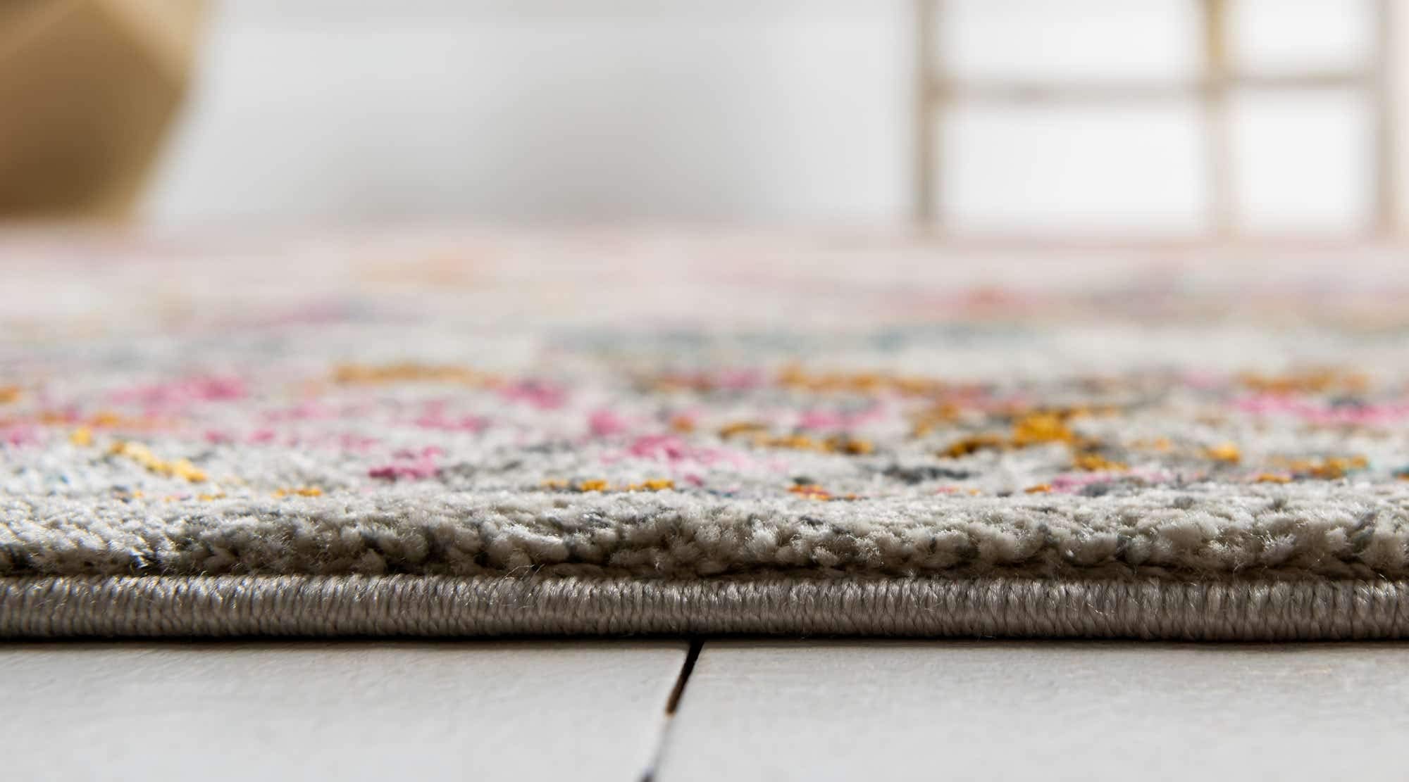Unique Loom Aurora Collection Over-Dyed, Abstract, Botanical Southwestern, Transitional Area Rug, Rectangular 9' 0" x 12' 0", Beige/Pink