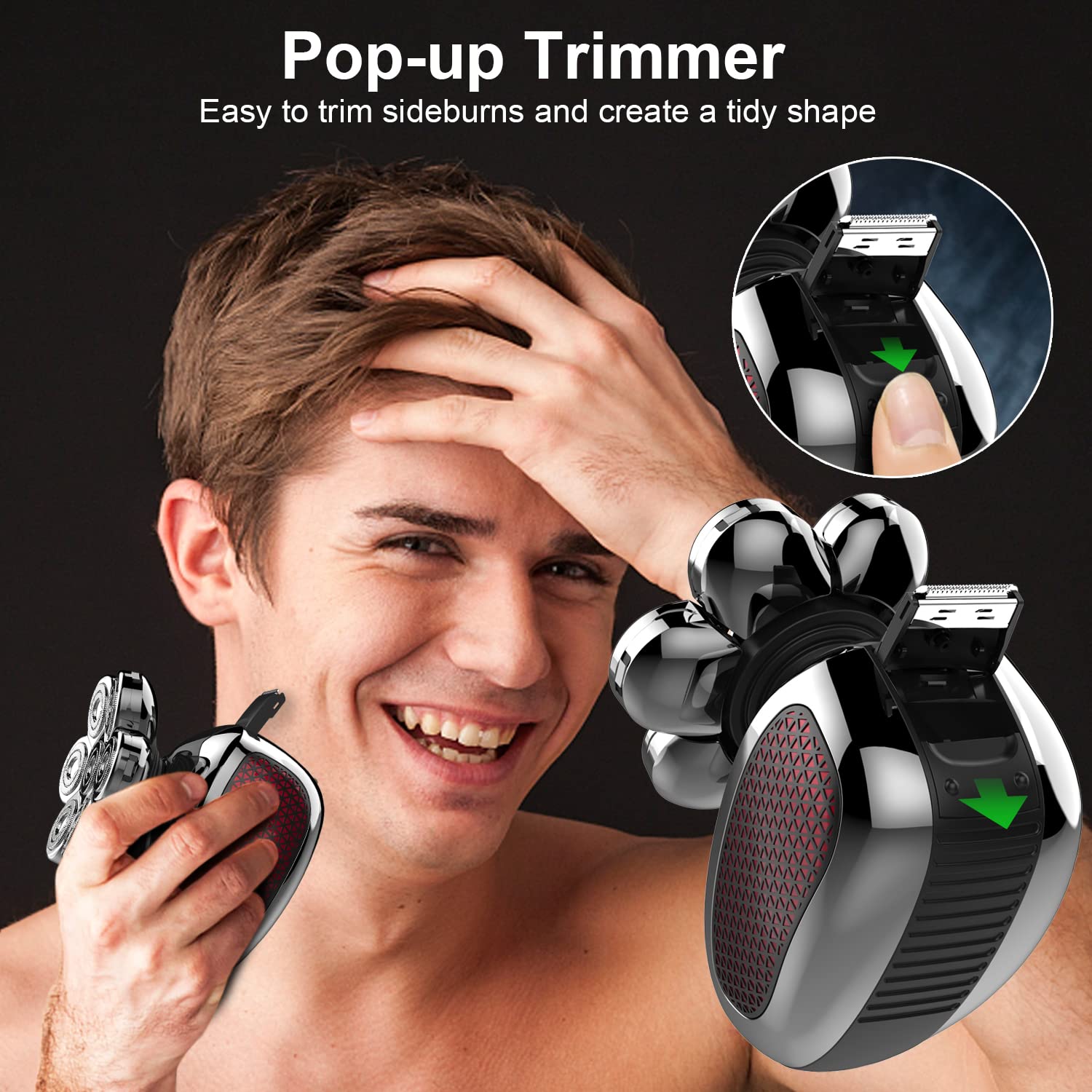 Head Shavers for Bald Men 7D, CHLANT Shaves Cordless Rechargeable Electric Shaver Razor Wet&Dry Waterproof 5-in-1 Rotary Grooming Kit