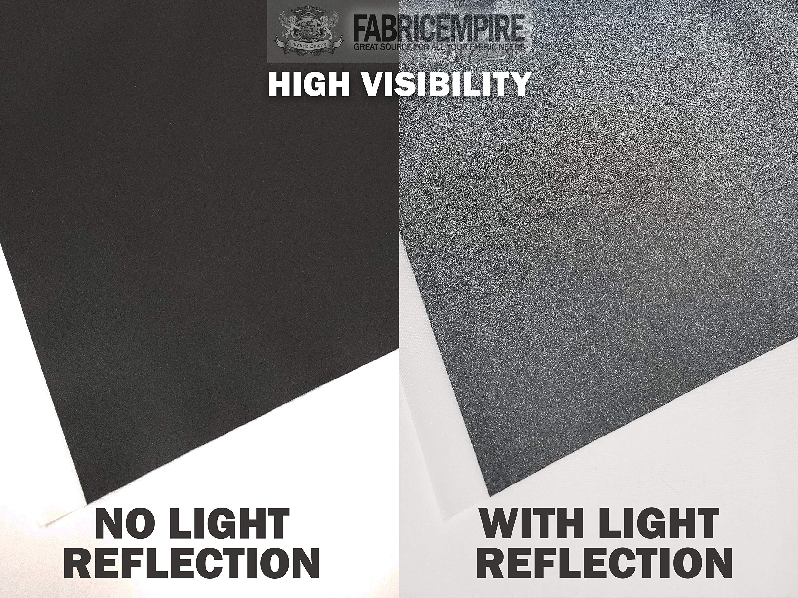 Reflective Lightweight Sports/Safety High Visibility Fabric 55" Wide/Sold by The Yard (Non-Stretch, Black)