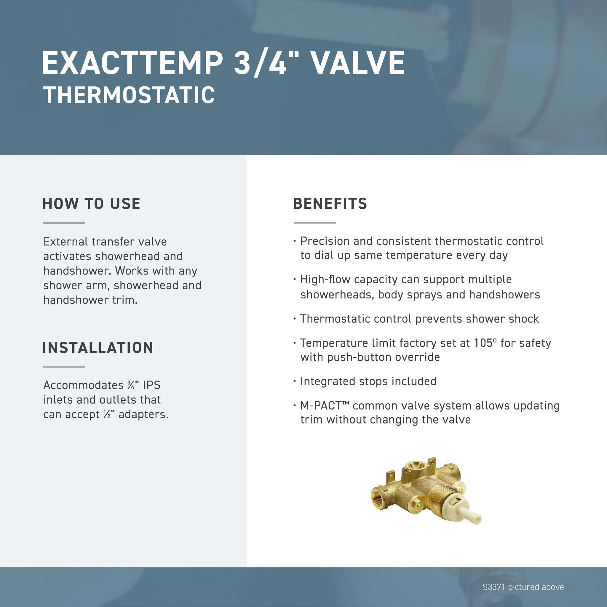 Moen T4411 Belfield ExactTemp Thermostatic Trim Kit, Valve Required, Chrome