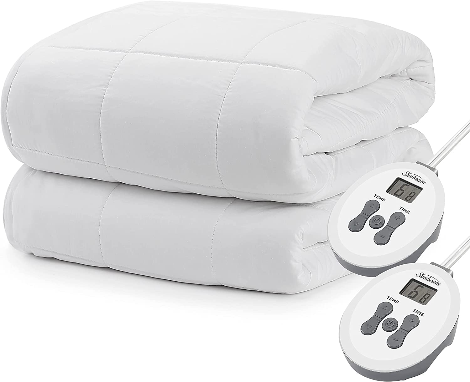 Sunbeam All Season King Premium Heated Mattress Pad with 2 Heating Digital Controllers