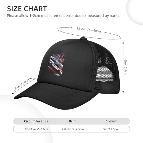 Denny Hamlin 11 Men's Adjustable Mesh Back Cap Curved Bill Snapback Mesh Baseball Cap Breathable Sun Hat