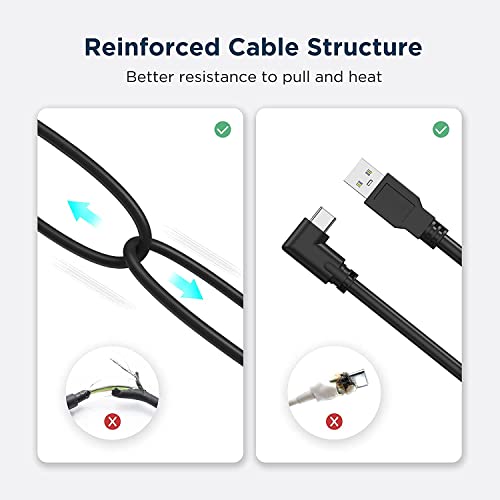 iPuzzle Compatible for Oculus Quest 2 Link Cable 16FT, VR Headset Type-C Cable for Oculus Quest 2/1, USB 3.2 Gen1 5Gbps/3A transfers Data at speeds of up to 5 Gbps, Black