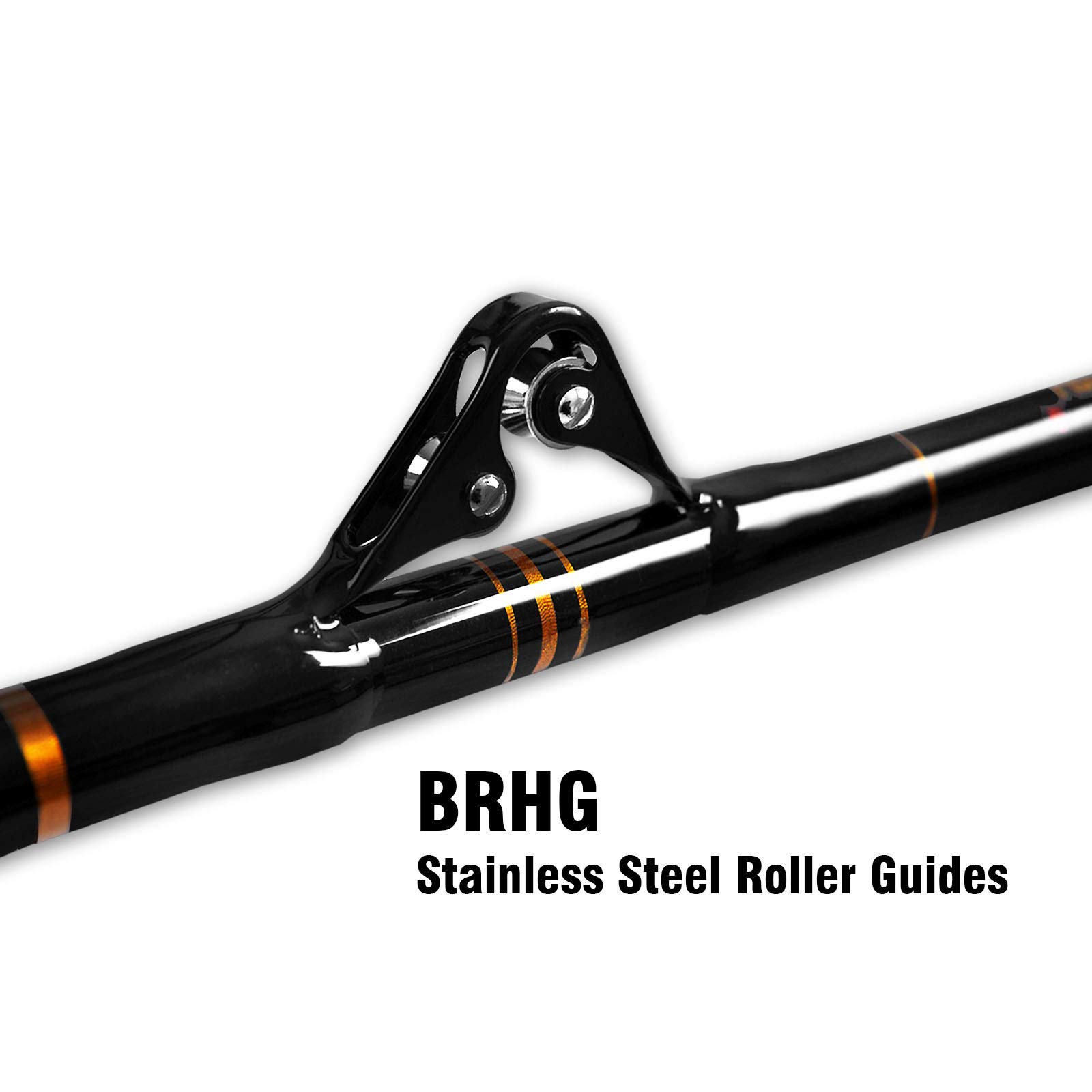 Fiblink Bent Butt Fishing Rod 2-Piece Saltwater Offshore Trolling Rod Big Game Roller Rod Conventional Boat Fishing Pole (Length: 6β)